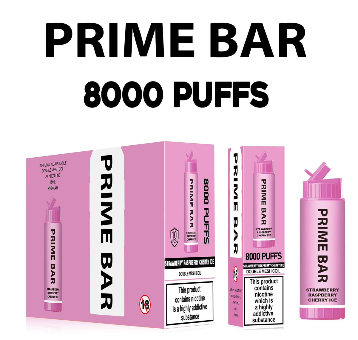 Crystal Prime Bar 8000 Prefilled Vape Box of 10