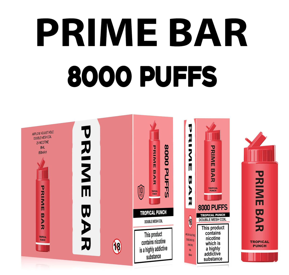Crystal Prime Bar 8000 Prefilled Vape Box of 10