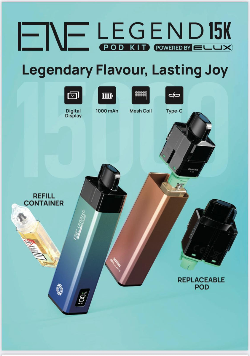 Elux ENE Legend 15k Vape Pod Kit Pack of 5 - Direct Vape Wholesale